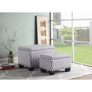 Gray 17 Inch Tall Storage Ottoman with Additional Storage Seating - Bed ...