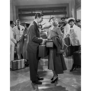 Jean Harlow Scene from a Film standing in Grey Long Sleeve Suit Dress ...