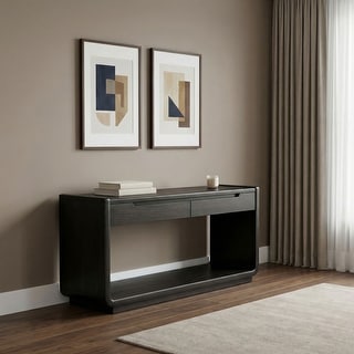 Leandro 2-drawer Entryway Sofa Console Table Burnished Black - Bed Bath ...