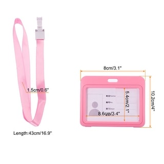 ID Badge Holders, 4x3.1Inch Horizontal Name Tags ABS Double Sided 3Pcs ...