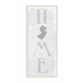 Stupell New Jersey Home State Map Grey Textured Word Design,7x17 ...