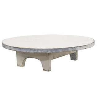 Distressed White Wooden Riser 18" x 5" - 5” high and 18” in diameter ...