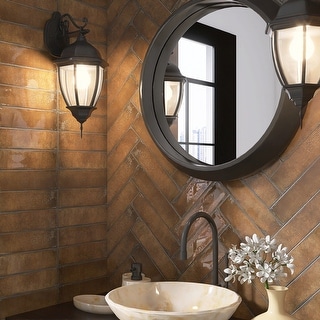 TileGen. Iris 3" x 12" Ceramic in Marron Brown Wall Tile (25 tiles/6.03 ...