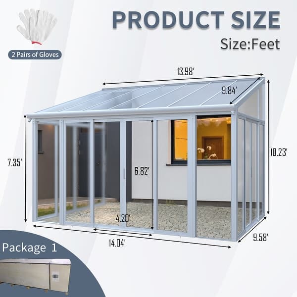 GDF Studio - Castellina Outdoor Enclosed Patio Cover with Sliding Doors ...