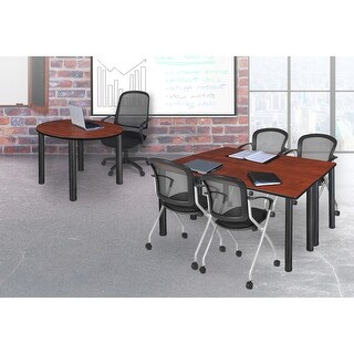 60" x 24" Training Table- Cherry/ Black - Bed Bath & Beyond - 43289626