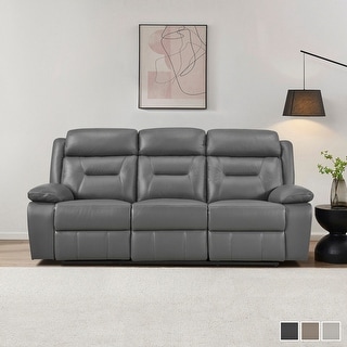 Fremont & Park Papyrus Leather Match Manual Double Reclining Sofa - Bed ...