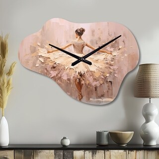 Designart - Beige Gold Minimalism Ballerina II - Ballet Large Wall ...