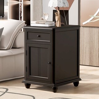 American End Table with USB Ports, Solid Wood Frame, and Ample Storage - Bed Bath & Beyond ...