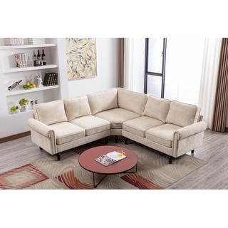 Chenille Fabric Sectional Sofa Living Room Sofa - Bed Bath & Beyond ...