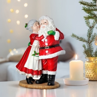 12" Resin Mrs Claus Kissing Santa - Bed Bath & Beyond - 36560796