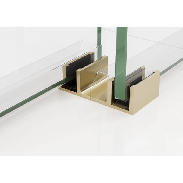 Polaris 60 in. x 66 in. Fully Frameless Glass Sliding Bypass Bathtub Doors with Square Hardware ...