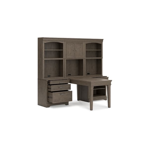 Signature Design by Ashley Janismore Weathered Gray 6-Piece Bookcase ...