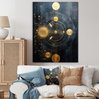 Designart "Ancient Wisdom Of Atlantis Retro Geometry Gold" Modern ...
