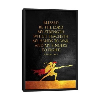 iCanvas "Psalm 144-1 Bible Verse" by Adrian Baldovino Framed Canvas ...