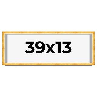 39x13 Shadow Box Frame Gold | 1.625 Inches Deep Real Wood Traditional ...