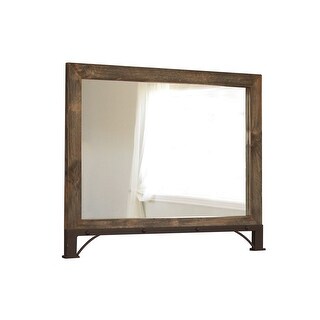 Fena 44 Inch Classic Mirror, Multistep Lacquer, Distressed Brown Pine ...