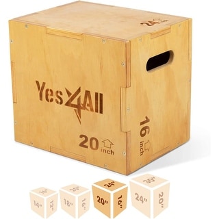 3-in-1 Wooden Plyo Box, for Crossfit Workout, Three Different Height ...