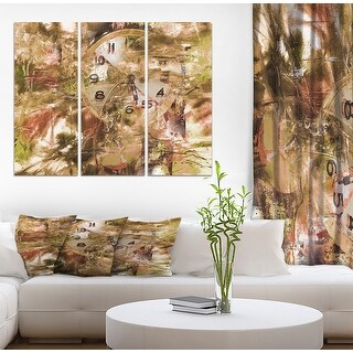 Designart "Motif of Clocks Abtract Mixed Painting" Contemporary Print ...