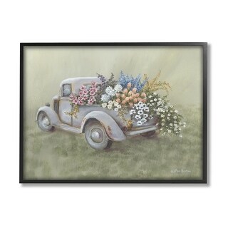 Stupell Farmhouse Flower Buggy Car Framed Giclee Art by Pam Britton ...