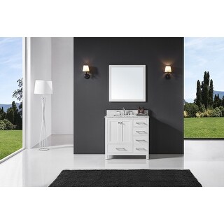Exclusive Heritage 36" Single Sink Bathroom Vanity in White with ...