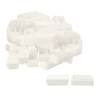 100pcs 30 x 60mm Plastic Rectangle Ribbed Tube Inserts End Cover Cap ...