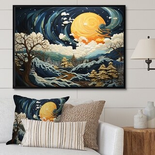 Designart "Raging Storms Pastoral" Modern Framed Wall Art Prints - Bed ...
