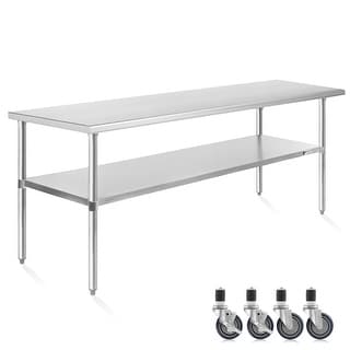 30 x 72in NSF Commercial Stainless Steel Prep and Work Table w Wheels ...