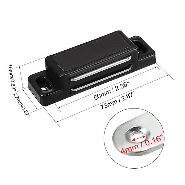 Door Cabinet Magnetic Catch Magnet Latch Closure ABS Black 73mm Length ...