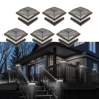 Ultra Bright Copper Solar Post Cap with Two 28-Lumen SMD LED Lights ...