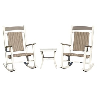 Outdoor Rocking Chairs Set Of 3, Durable Hdpe Patio Oversized Rockers ...