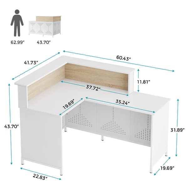 reception counter table dimensions
