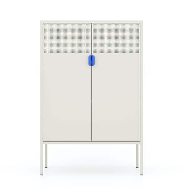 Free-Standing Metal Storage Locker Cabinet with Adjustable Shelves ...