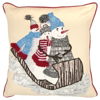 Rizzy Home Natural Snowman 20"X 20" Decorative Pillow - Bed Bath ...