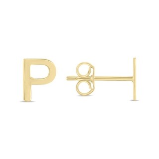 Marquee Jewels 14K Solid Yellow Gold Initial P Stud Earrings - Bed Bath ...