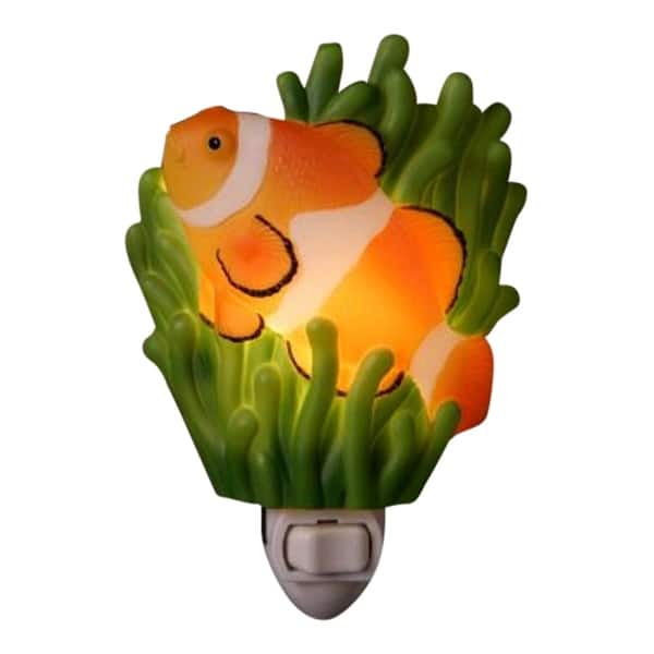 Tropical Ocean Reef Orange Clown Fish Hand Painted Night Light - Bed ...