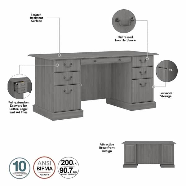 Saratoga Executive Desk, File Cabinet and Bookcases by Bush Furniture ...