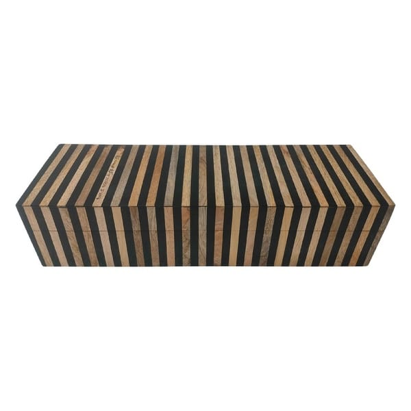 Striped Rectangular Tiles Storage Box - 12" - Brown and Black - Bed ...