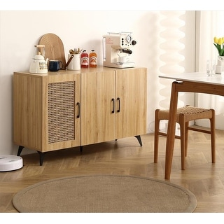 Three Door Rattan Net Side Cabinet for Home and Office Storage - Bed ...