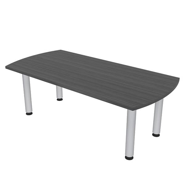 3X5 Arc Rectangle Conference Table With Silver Post Leg Power And Data ...