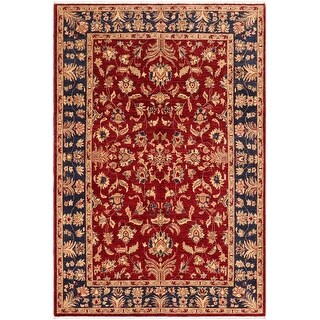 Classic Ziegler Jammie Red Blue Hand-knotted Wool Rug - 6 ft. 3 in. X 8 ...