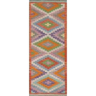 Reversible Kilim Multi-Color Runner Rug Flatweave Wool Carpet - 2'1"x 6 ...