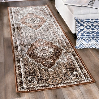 Prime Collection Border Brown/Cream Area Rug - Bed Bath & Beyond - 30932822