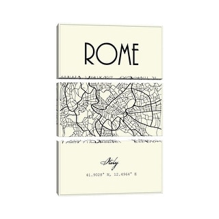 iCanvas "Rome City Map" by Nordic Print Studio 3-Piece Canvas Wall Art ...