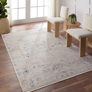 Philomena Floral Gray/Cream Rug - Bed Bath & Beyond - 37848356
