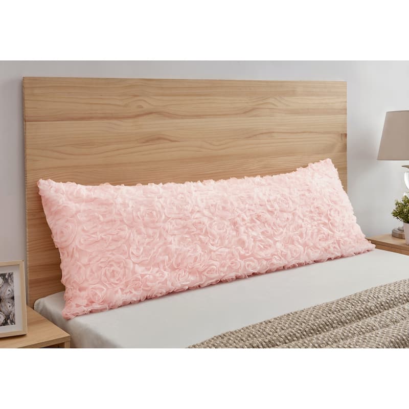 Pink Floral Rose Body Pillow Case (Pillow Not Included) - Solid Blush ...