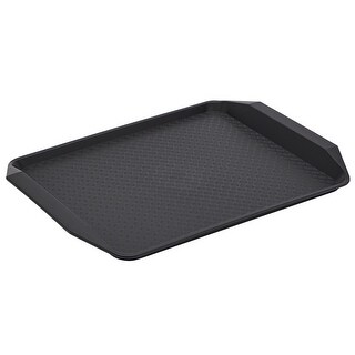 Black Plastic Serving Trays for Eating, Cafeteria, Fast Food (12 x 17 ...