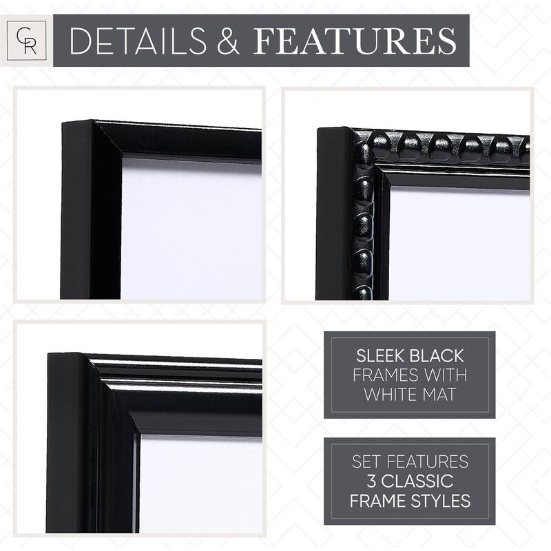 Camden Reed 7 Piece Gallery Wall Frame Set, (1) 12x16 Inch, (2) 8x10 ...