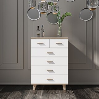 Stylish bedside table/locker with two small and four large drawers ...
