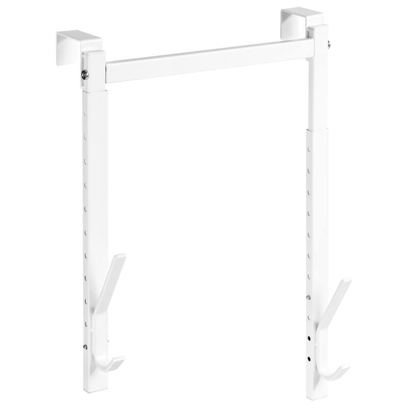 Adjustable Height Over The Door Hooks, White - Overstock - 31263367
