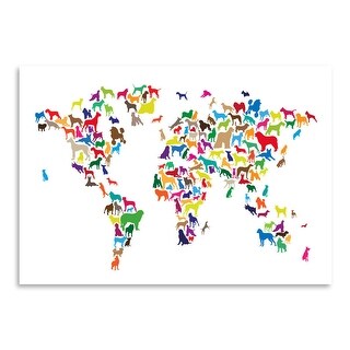 Americanflat - Dogs Map Of The World Map by Michael Tompsett - 16"x20 ...